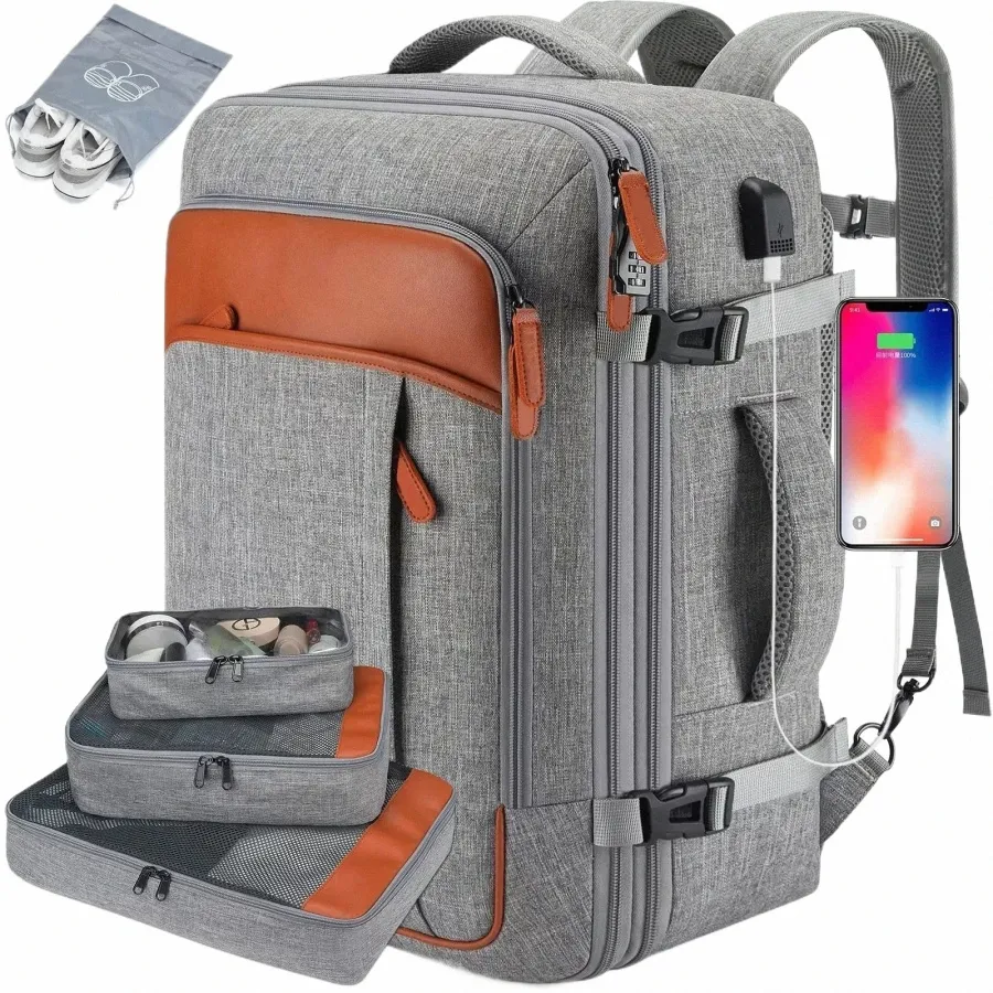 Großer 50 L Reise Rucksack: Wasserbeständiger Laptop Rucksack Mit ...
