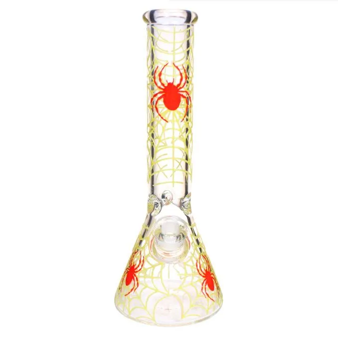 Latest Hand Drawn Spider Thick Glass Bubbler Hookahs Noctilucence 35cm ...