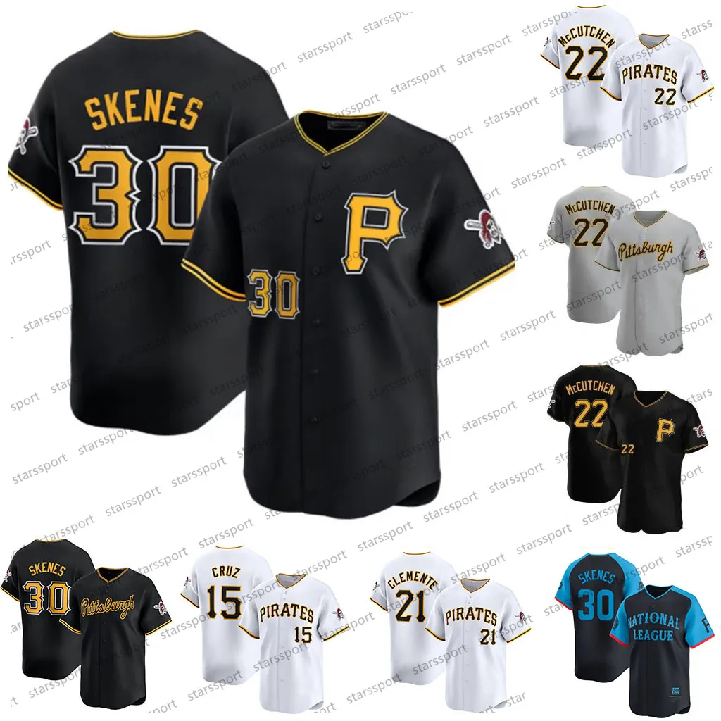30 Paul Skenes 2024 Pirates Jerseys Andrew 22 McCutchen Henry Davis ...