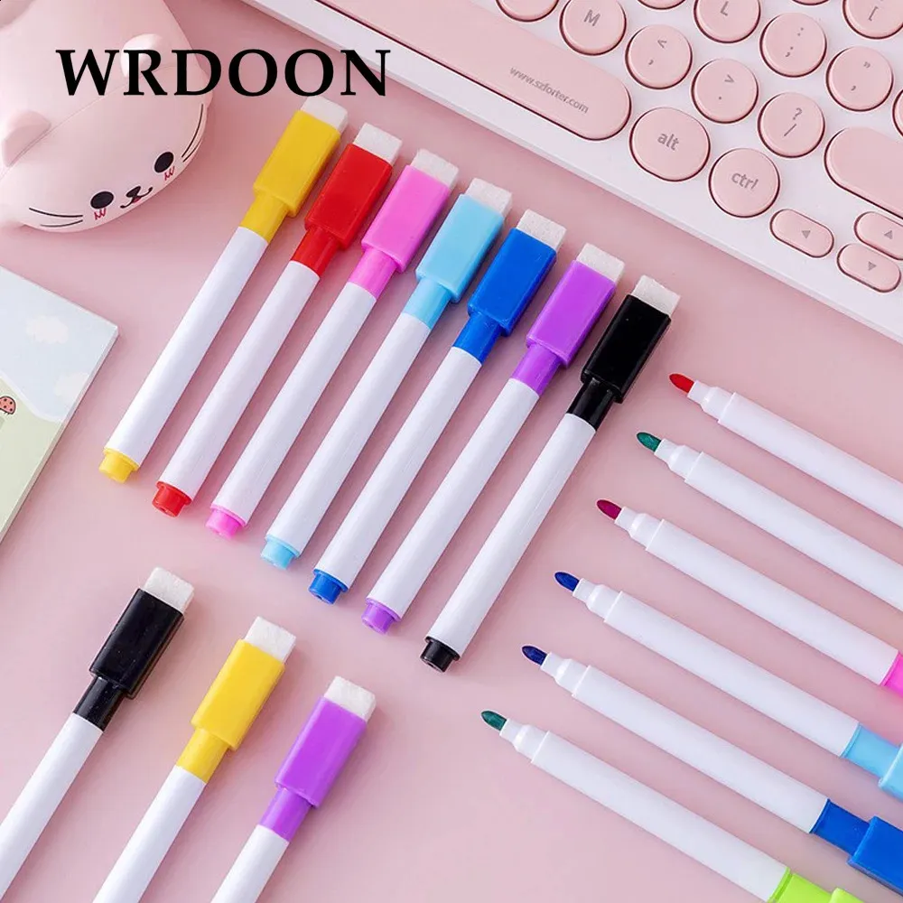 Wholesale 6 Brushes Whiteboard Marking Pen Cardboard R With Eraser ...