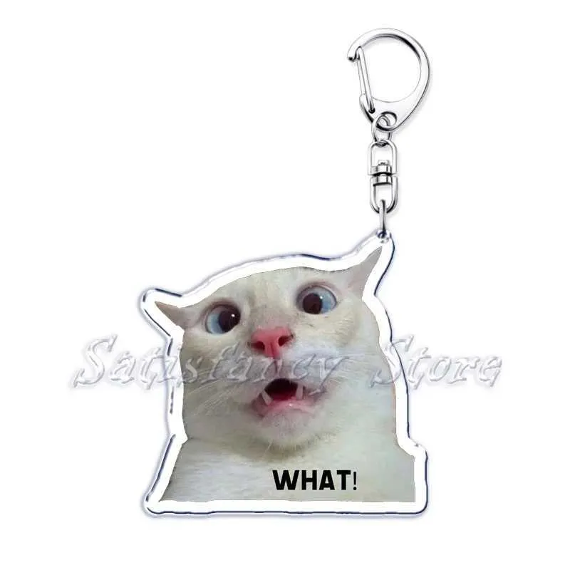 Cute Cat Bread Keychain: Funny Meme Keyring Pendant for Bags ...