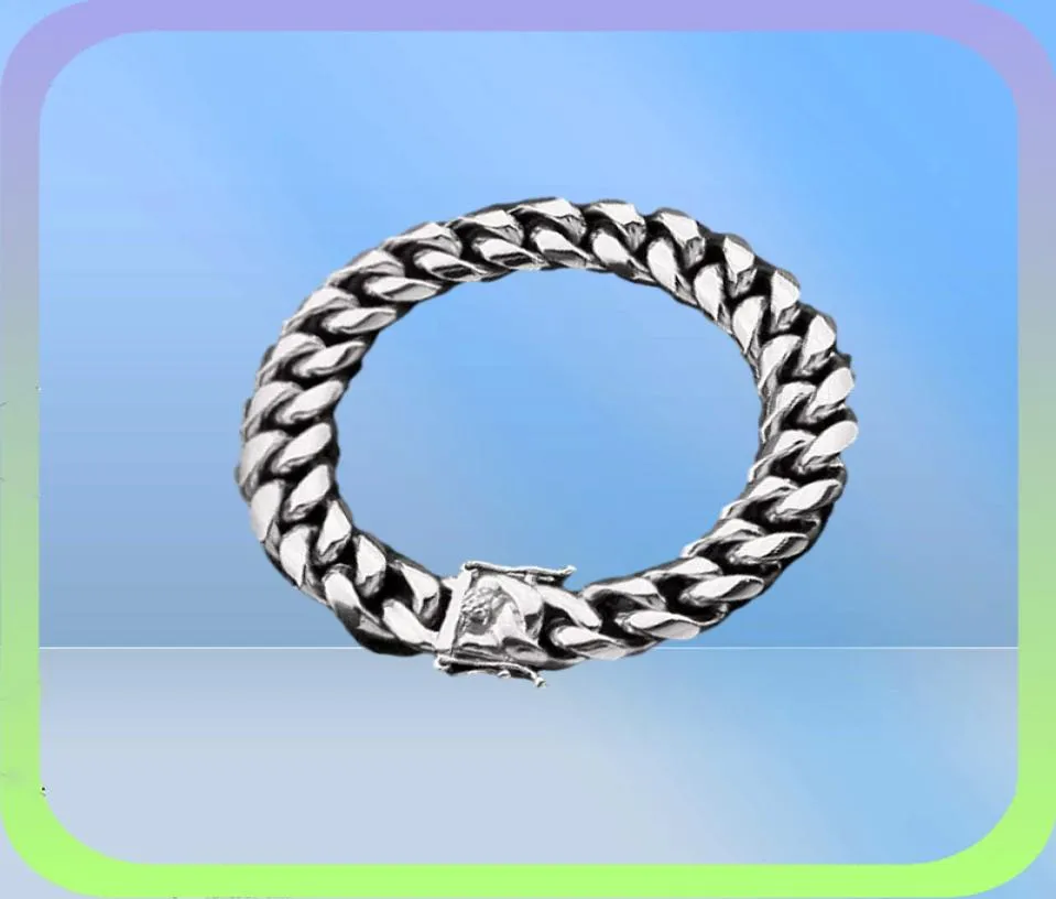 Stainless Steel Gold 10mm Cuban Curb Link Chain Real Silver Necklace ...