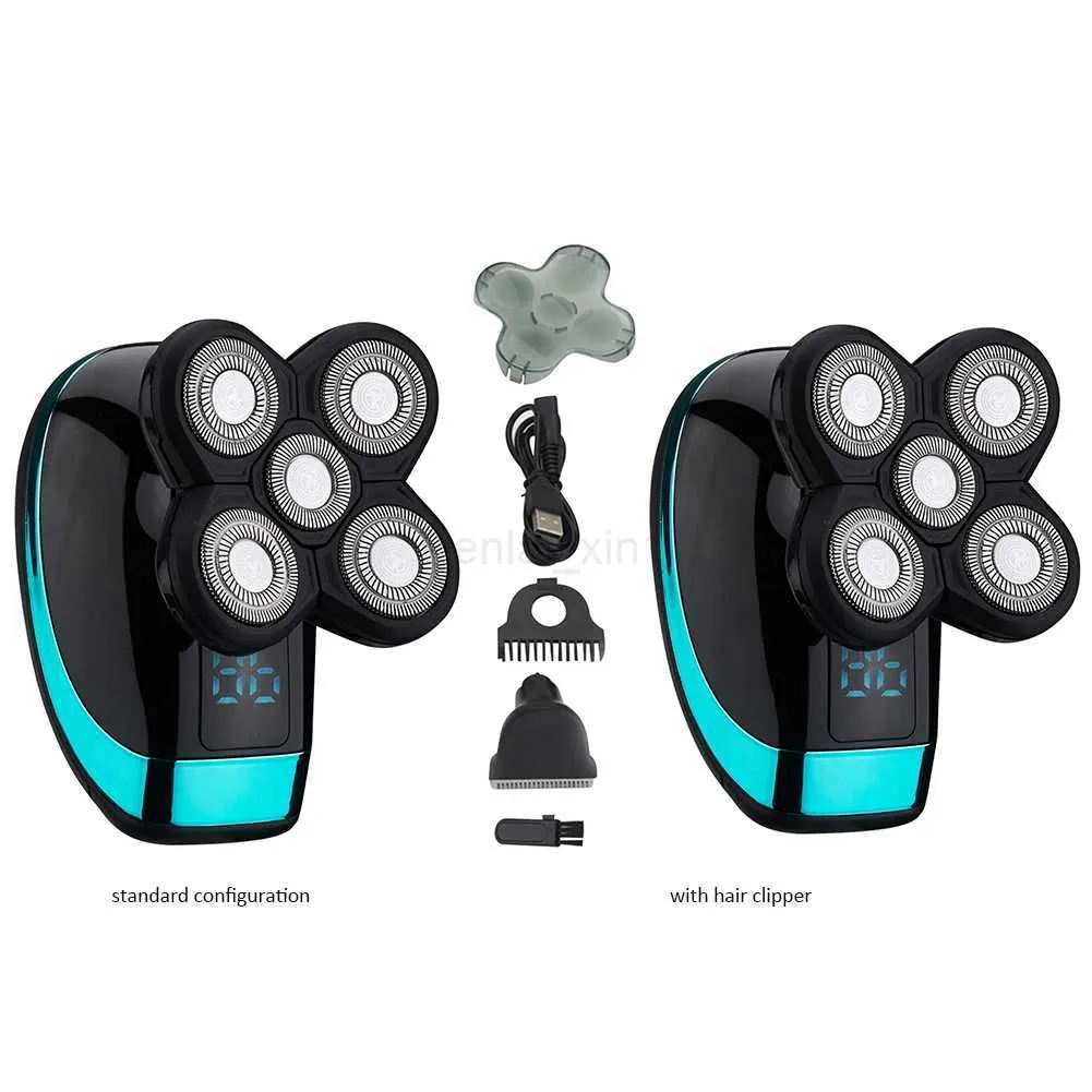 Rechargeable Electric Razor for Men - 5 Floating Heads, Waterproof ...