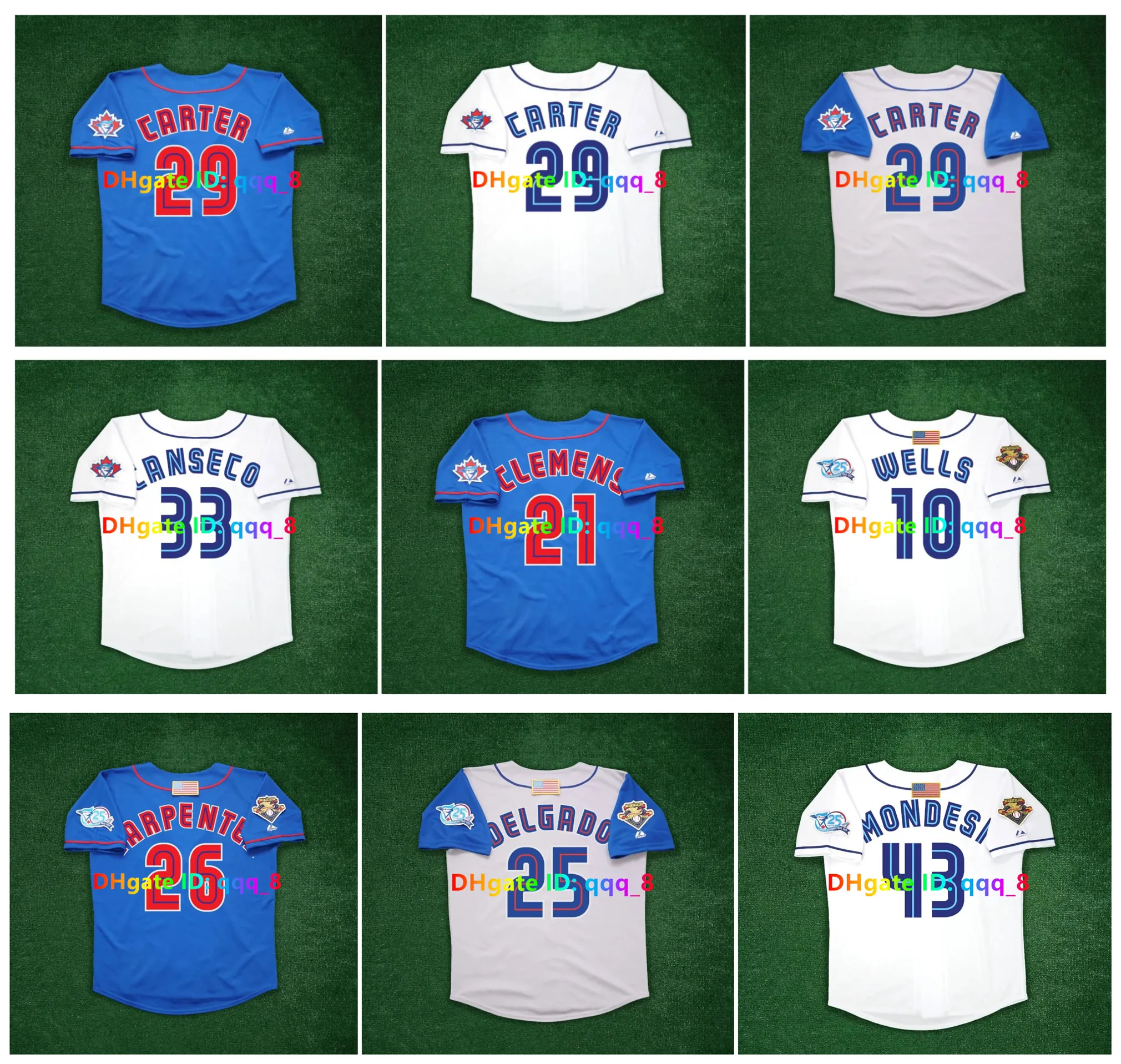 Vintage Style Baseball Jersey Blue Jays Throwback Design Carter Clemens ...
