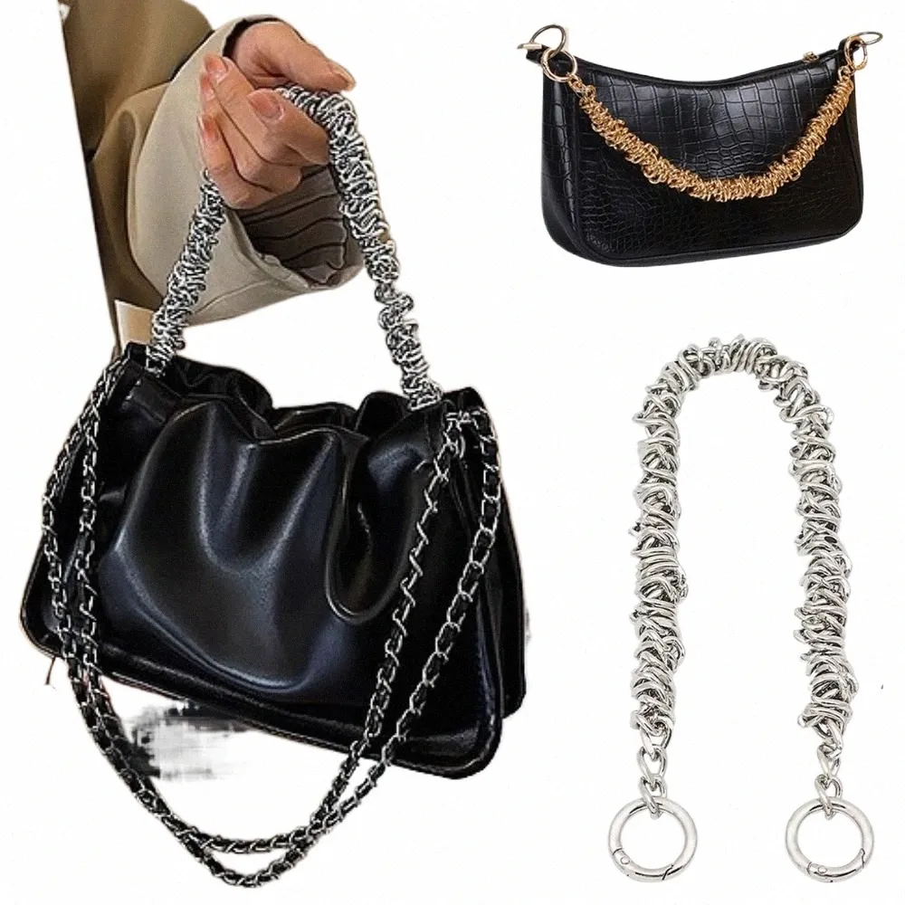 Irregular Metal Handbag Chain Strap - Unique Bag Handle Replacement ...