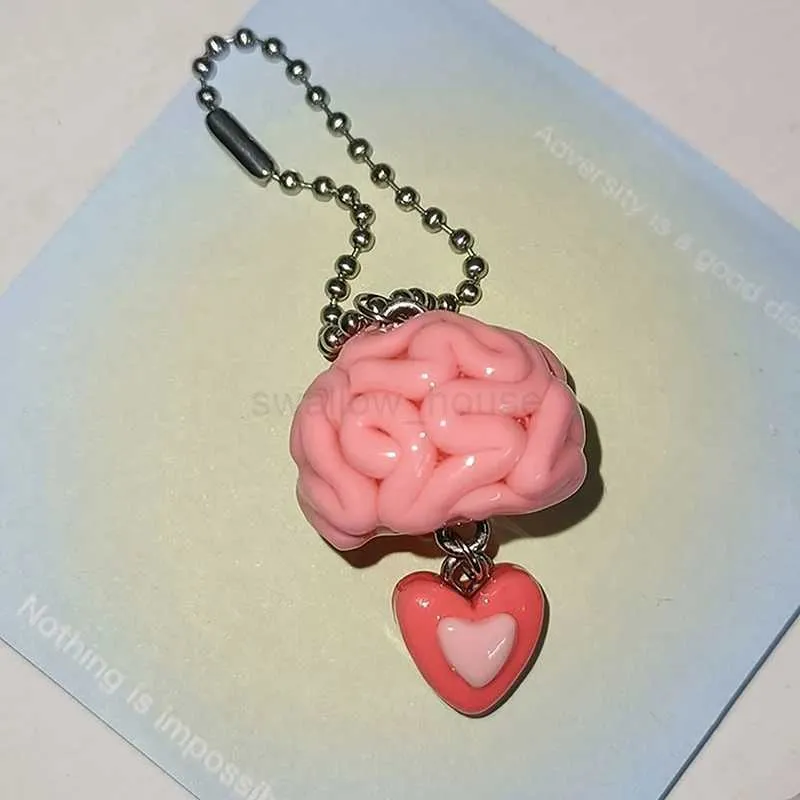 Punk Halloween Keychain - Spooky Brain & Love Design, Bag Decoration ...