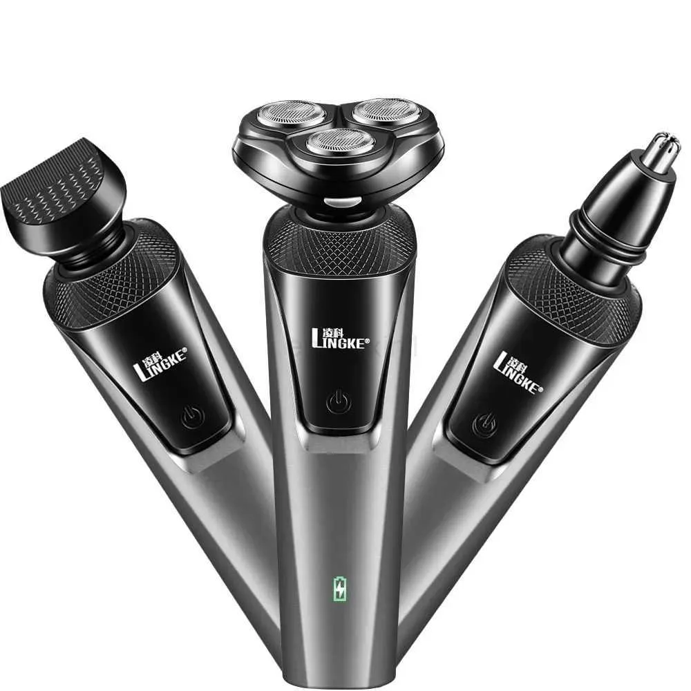 3-Head Electric Shaver for Men: 3-in-1 Beard Sharpener, Washable & USB ...