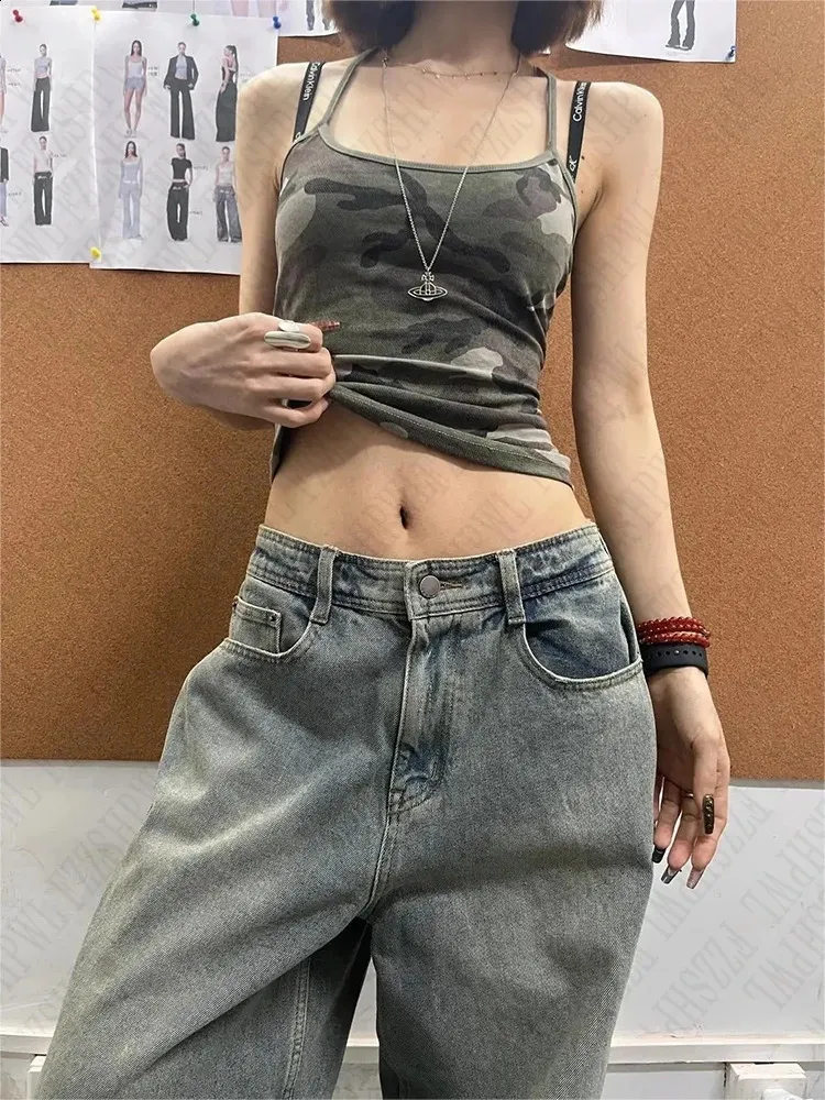 Camouflage Tie Crop Top: Sexy Slim Fit 2000s Fashion Streetwear - Shop ...