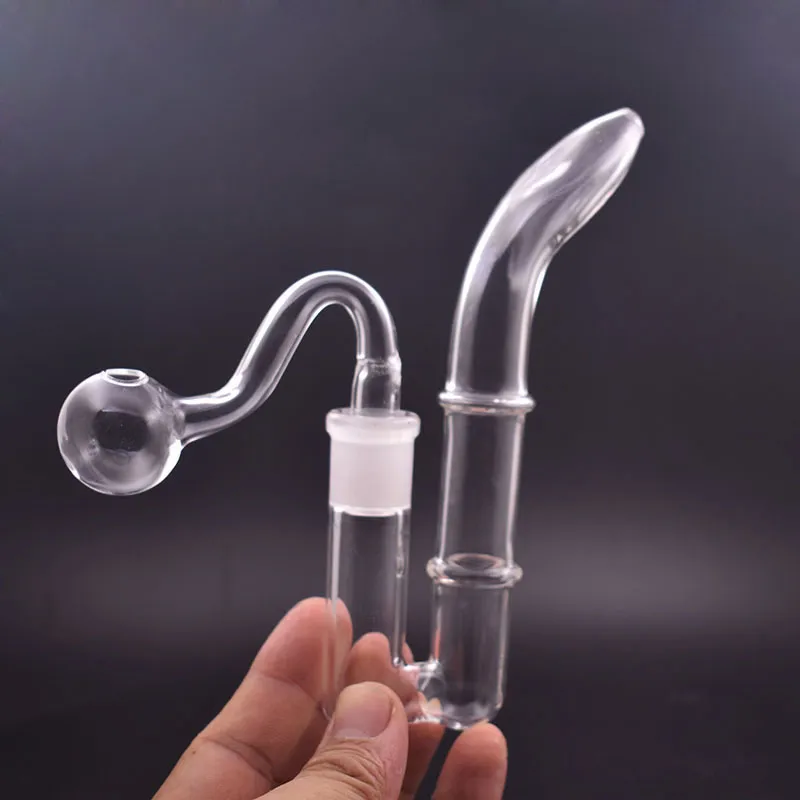 Heavy Female Joint Glass Oil Burner Bong Hookah Mouthpiece Arc J Hook ...
