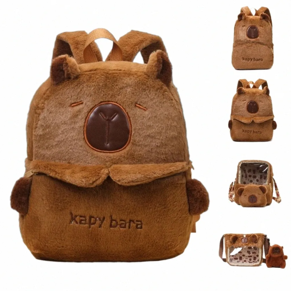 Capybara Plush Backpack Large Capacity Convertible Backpack Shoulder ...