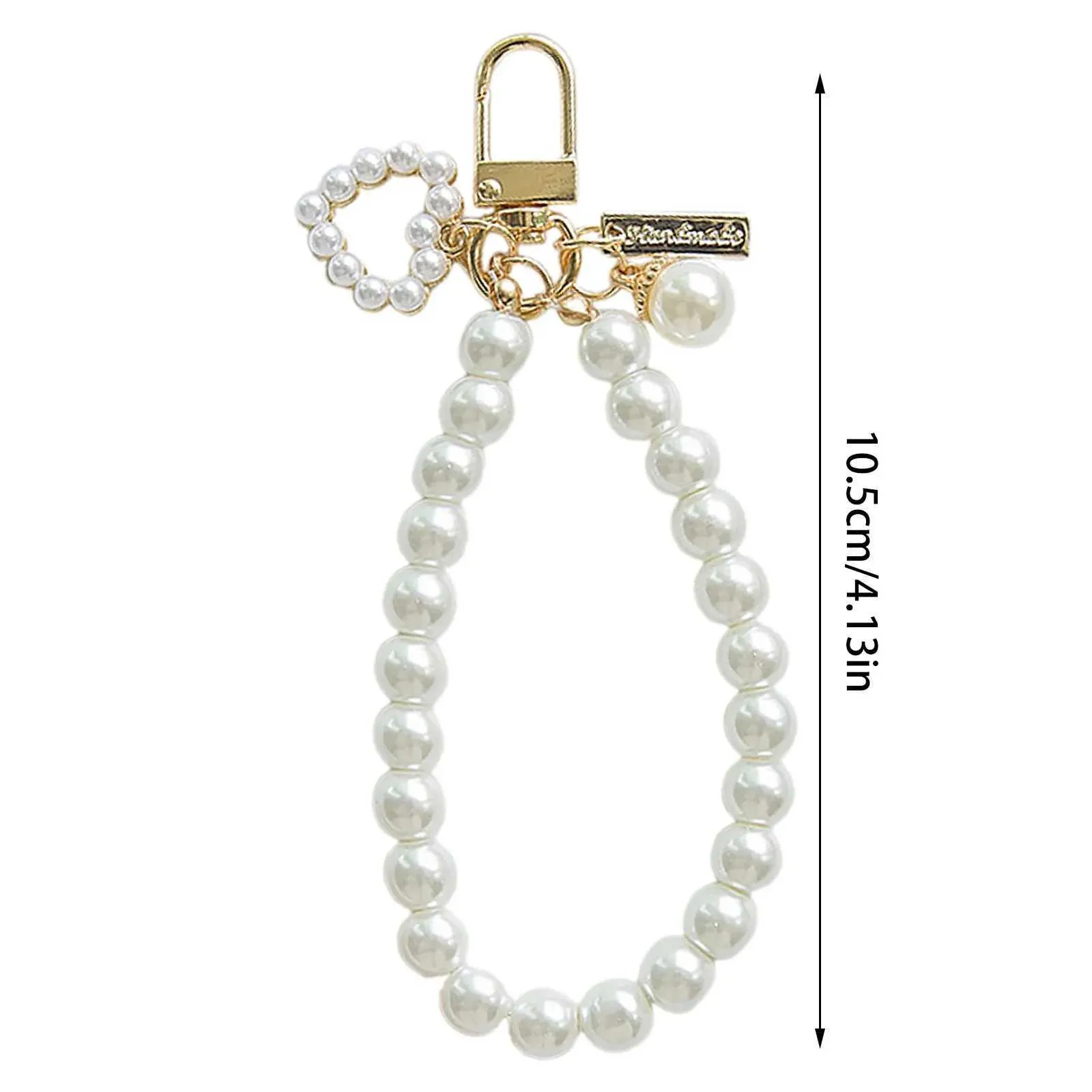 Premium Car Keychains: Faux Pearl & Gold Accent Key Rings - Stylish Bag ...