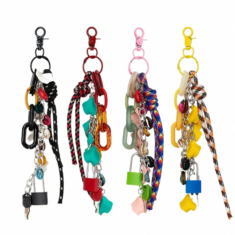 DHgate.com:Multicolor DIY Acrylic Bag Charms Keychain Lock Chain for ...