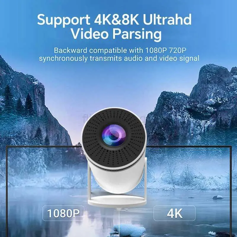 Mini Outdoor Projector - 4K & 8K HD, Smart Wifi Projector with Wireless ...