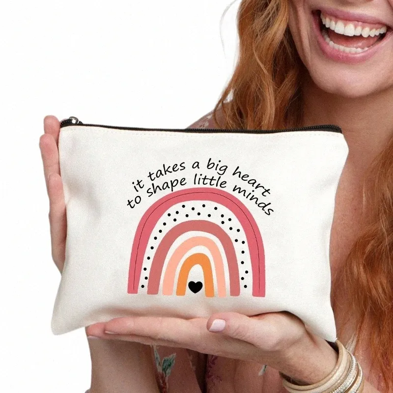 Little Minds Rainbow Pattern Rae Dunn Makeup Bag Perfect Teachers Gift ...
