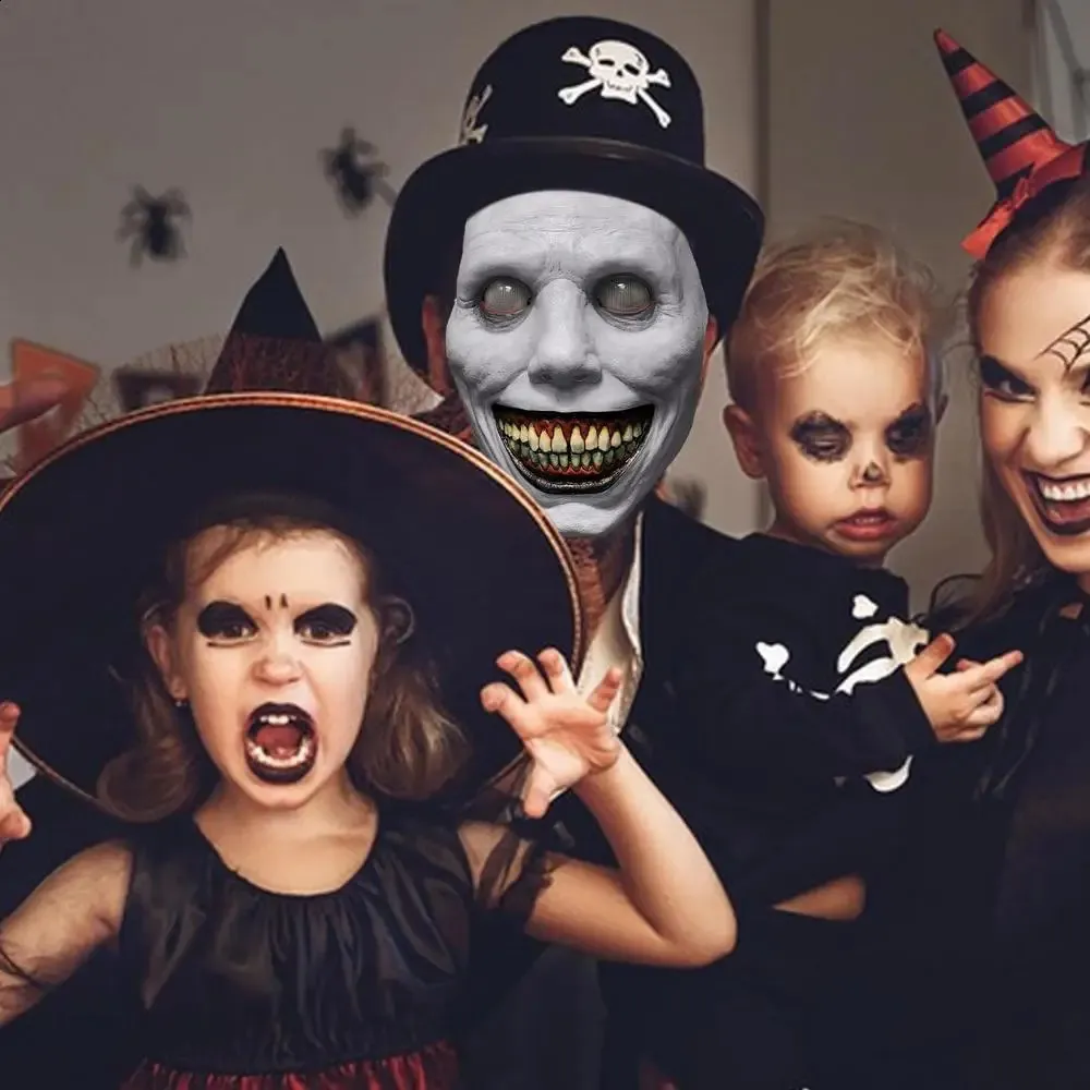 Creepy Smiling Halloween Mask: Horror Face Masks for Cosplay ...