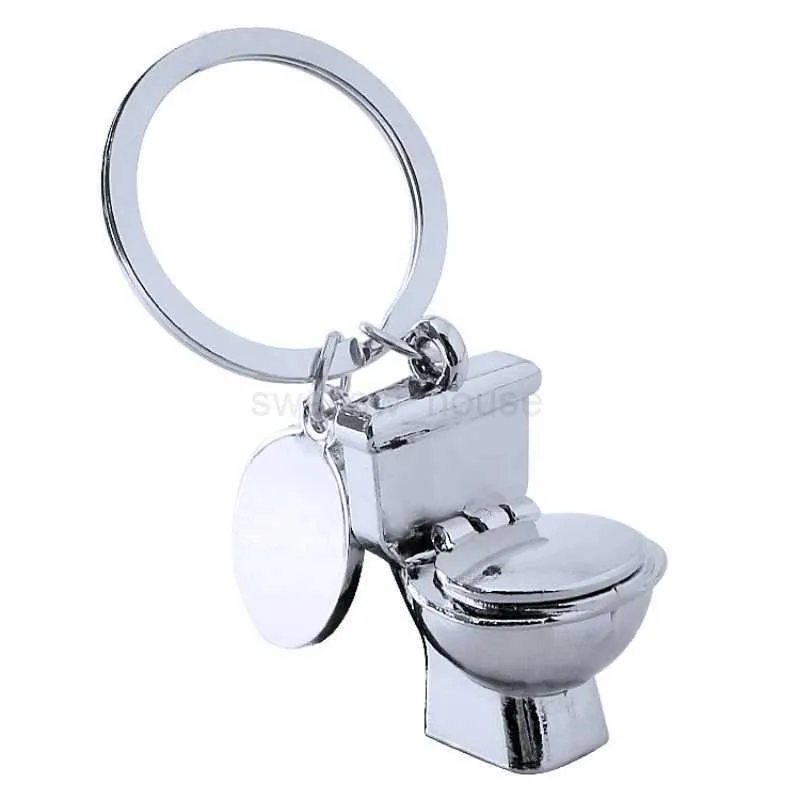 Funny Toilet Keychain - Novelty Gag Gift Keyring, Metal Close Stool ...