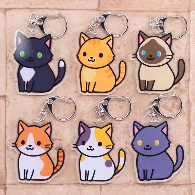 Cute Kitty Key Ring! Adorable Cat Keychain - Premium Acrylic Charm ...