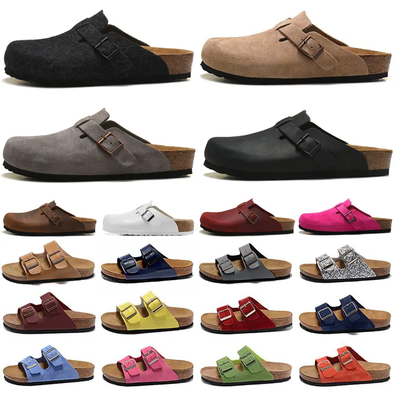 Bulk Clog Sandals Mens Clog Slippers: Unisex Suede Leather Flat Mule ...