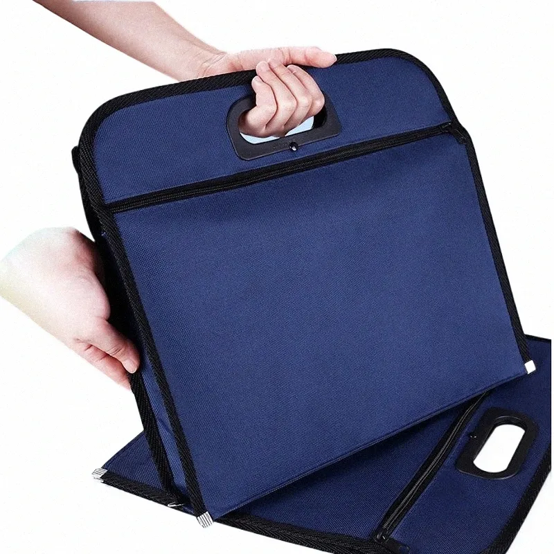 Portable Canvas File Organizer Bag - Multi-Layer Document Holder ...