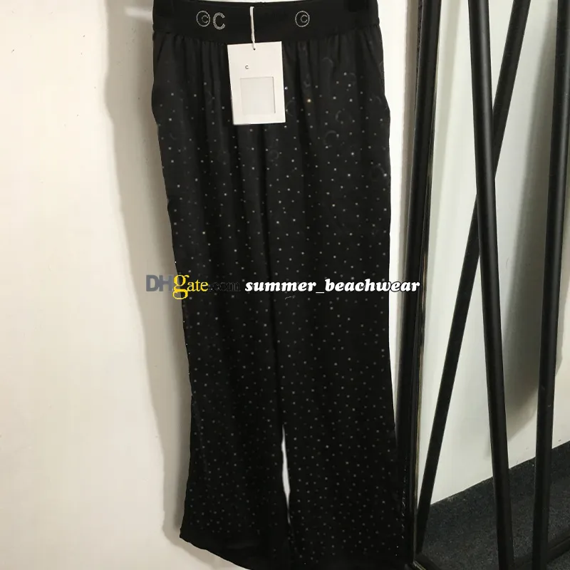 Stylish Rhinestone High Waisted Sweatpants For Women Wide Leg Designer ...