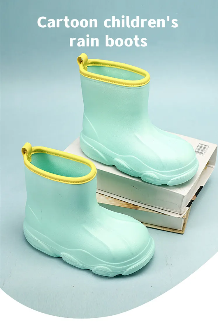 Kids Waterproof Rain Boots - Lightweight EVA, Non-Slip Mid-Calf Wellies ...