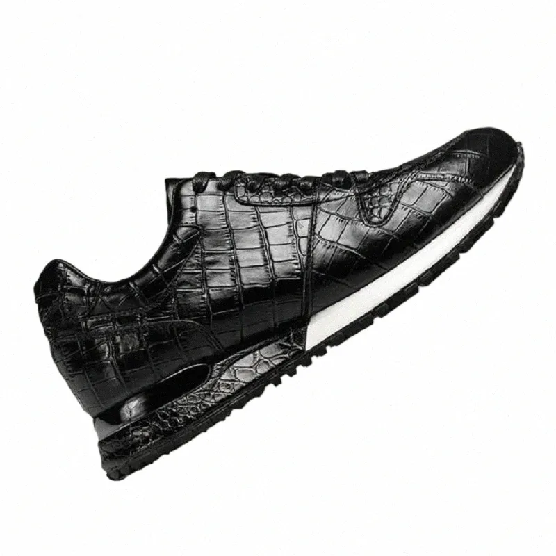 Luxury Crocodile Leather Sneakers: Premium Men's Casual Shoes with ...