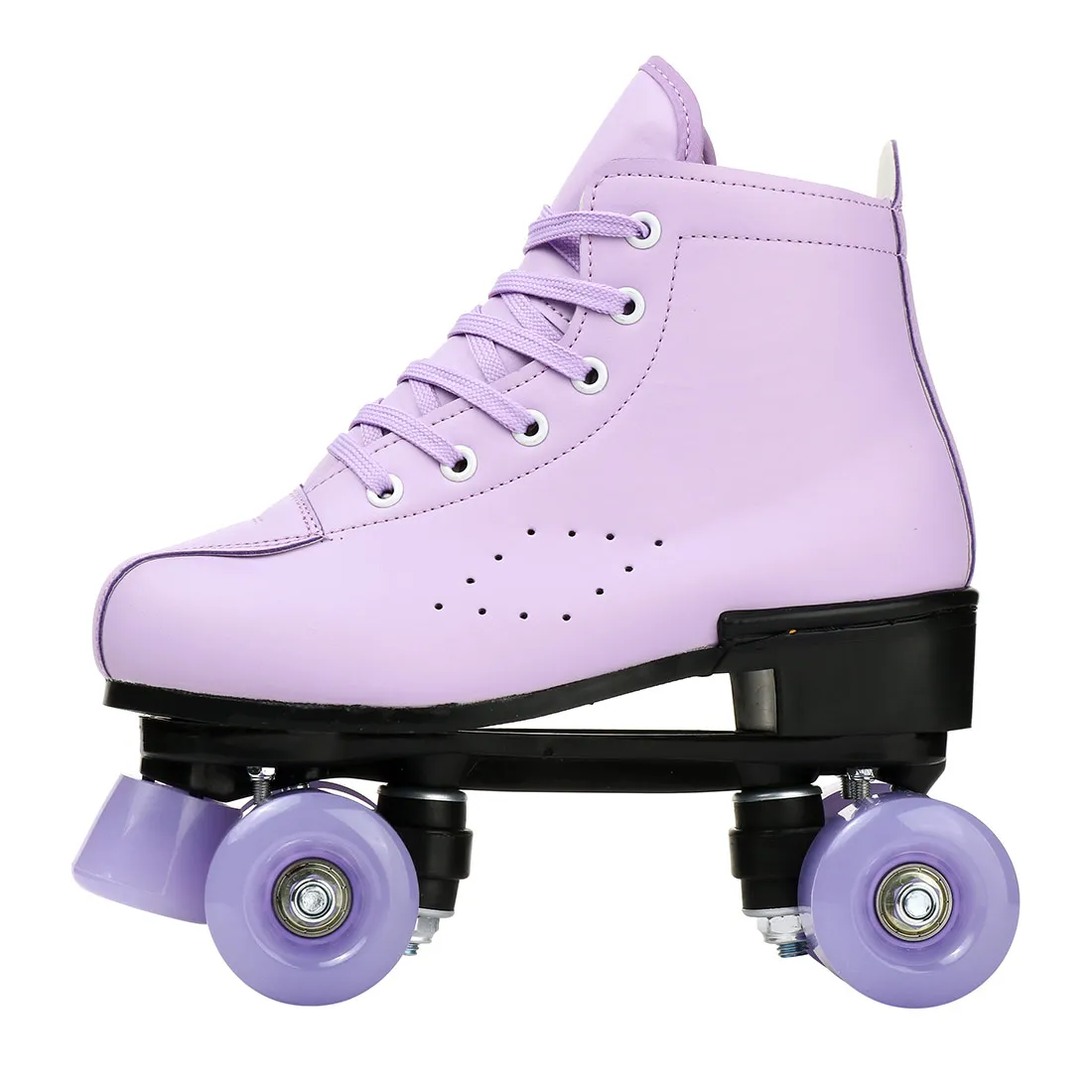 Purple Quad Roller Skates for Women & Girls - Double Row, Flashing ...