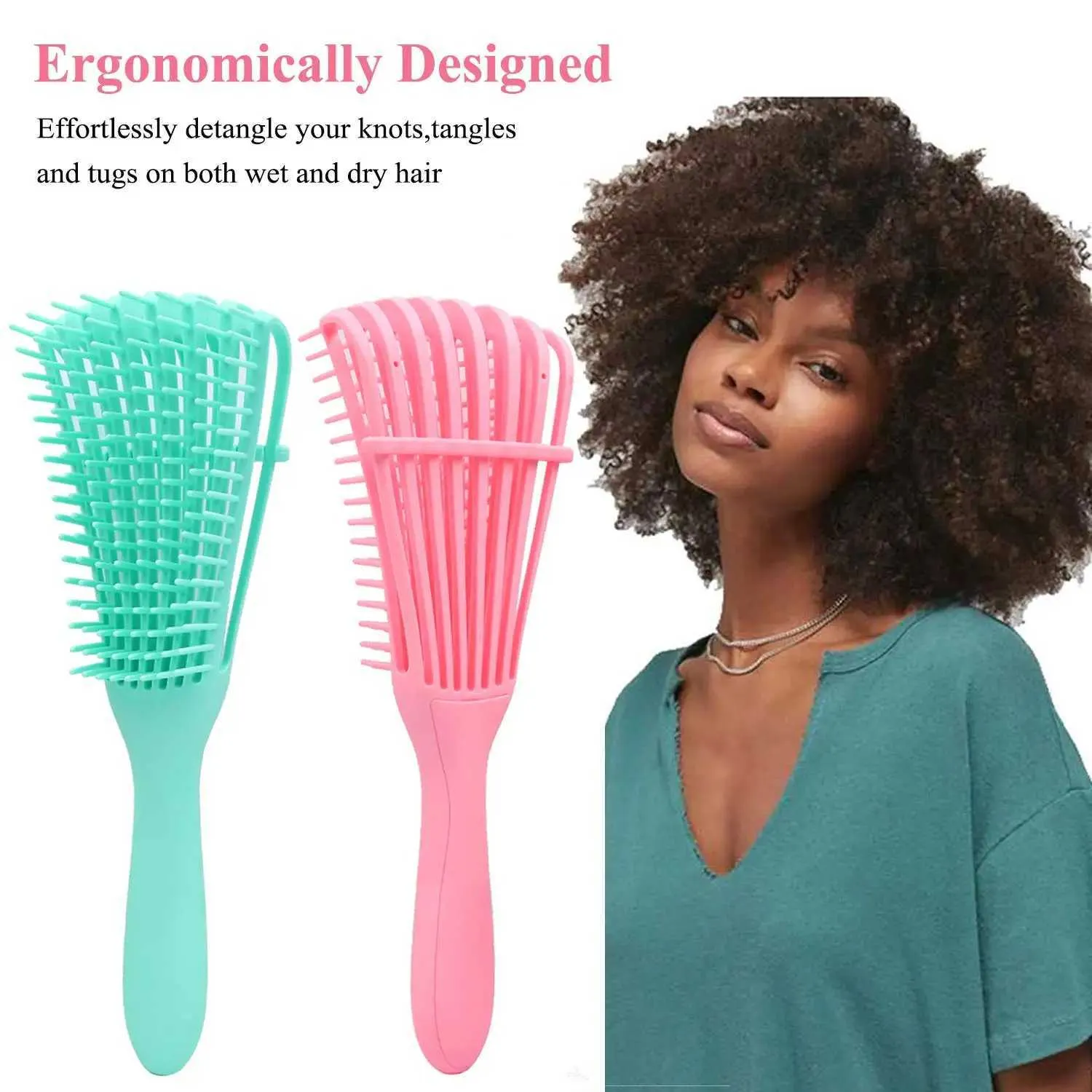 NEW Scalp Massaging Detangling Brush for Curly Hair, Salon-Grade ...