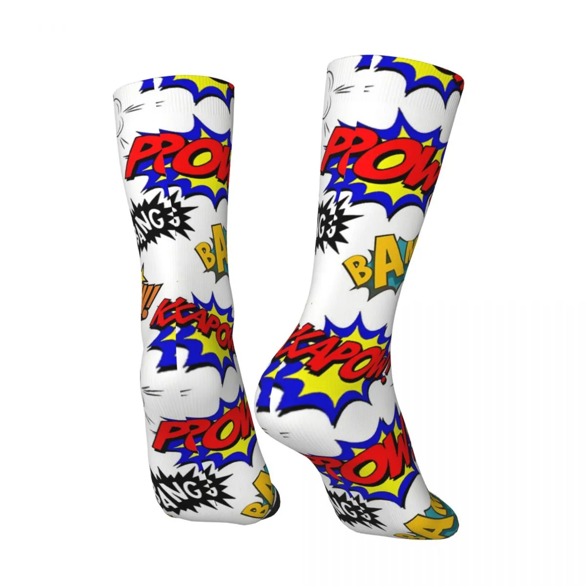 Funny Men's Crew Socks - Retro Comic Book Style, Hip Hop Harajuku ...