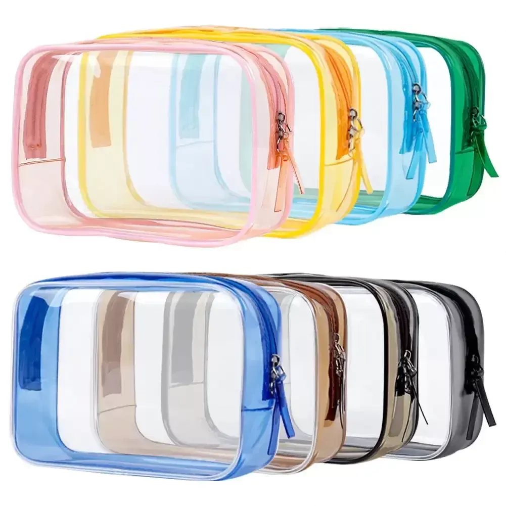 Transparent pvc cosmetic bag store