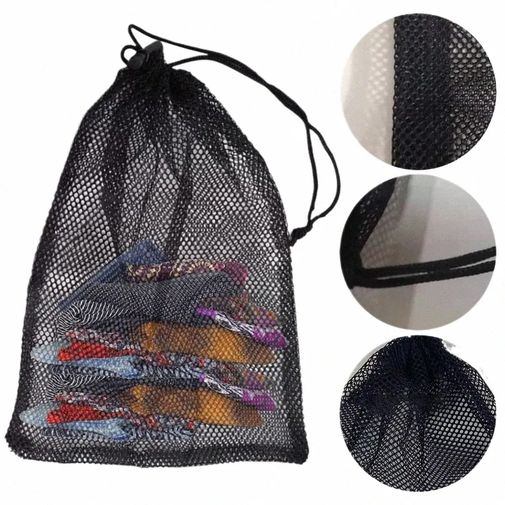 Durable Mesh Drawstring Pouch - Versatile Black Storage Bag for Travel, Laundry, Outdoor ...