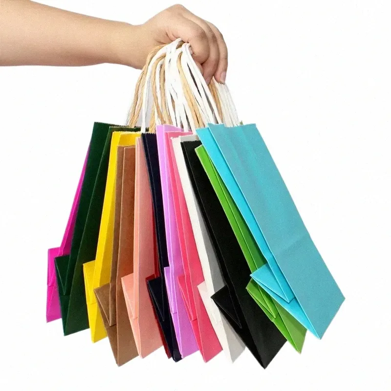 DIY Soft Color Paper Bags No Handles With Handles Set Of 10/30/50 For ...