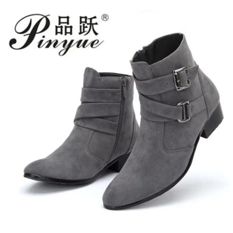 Microfiber Fur-Lined Nubuck Leather Boots for Men: Stylish Warmth for ...