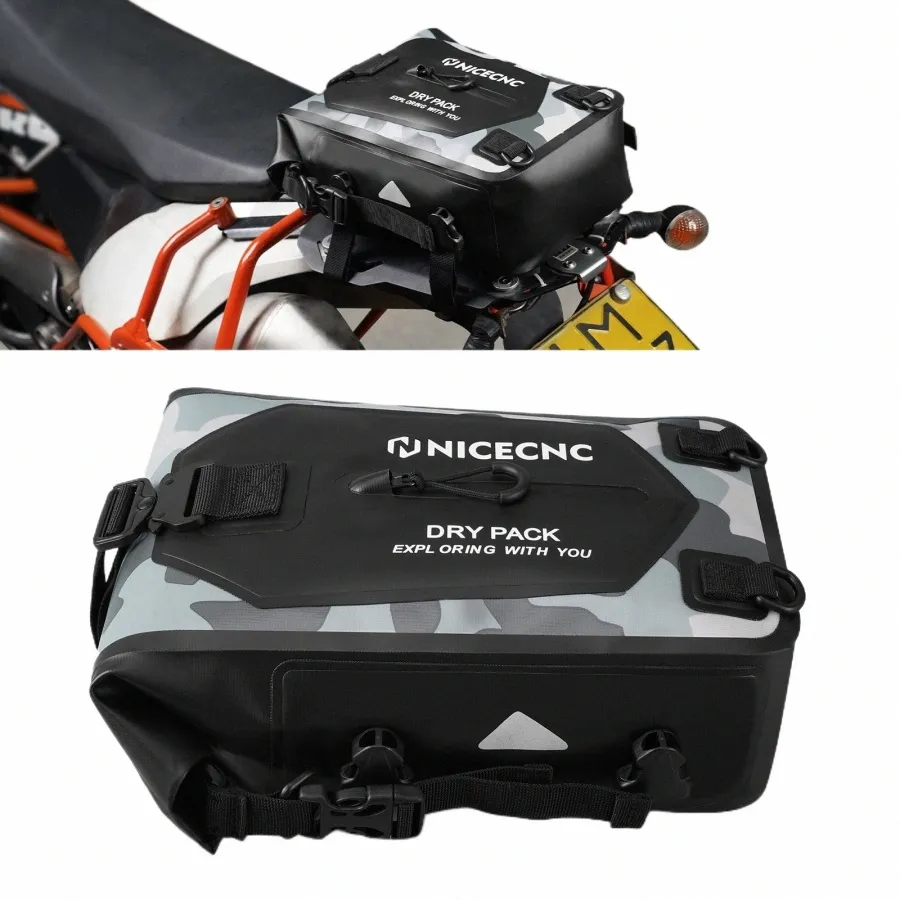 Waterproof Motorcycle Rear Rack Bag - Vintage Camo, Multi-Function ...