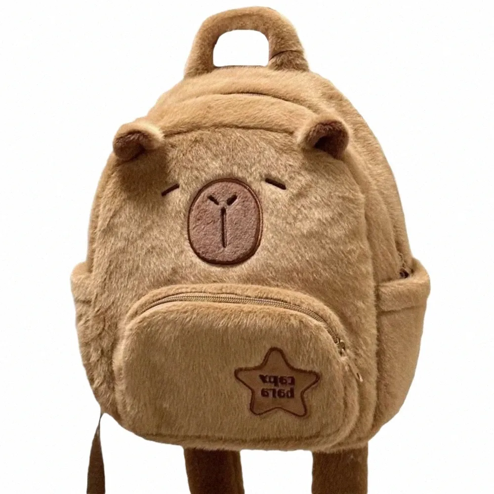Capybara Fluffy Backpack Kmart For Women Kawaii Carto Funny Capibala ...