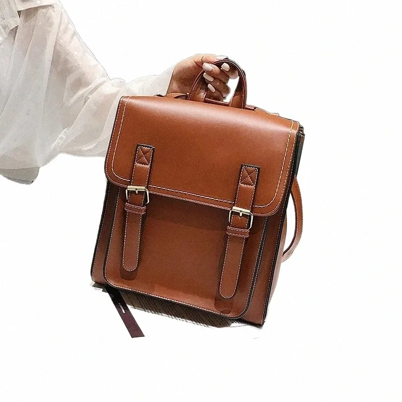 Preppy Style Backpack for Women - Cute PU Leather Shoulder Bag, Multi ...