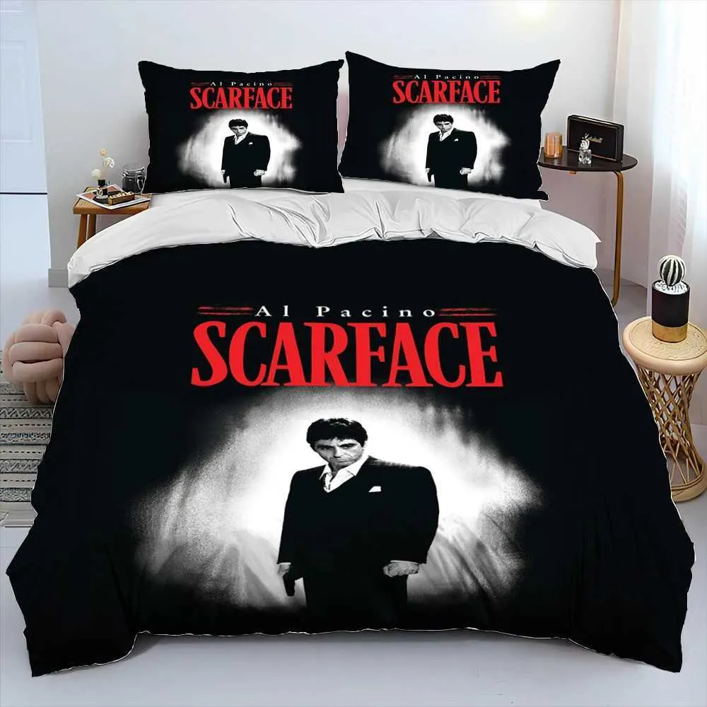 Movie Scarface Tony 3D Printing Comforter Set Duvet Cover Pillowcase 3 ...