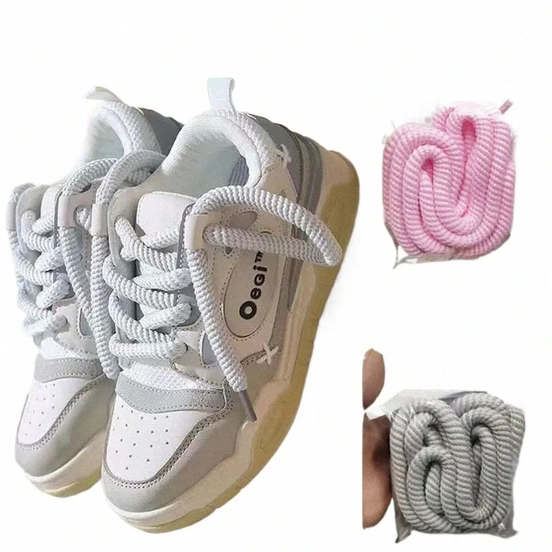 DHgate.com:bold 1 cm thread Round Shoelaces Canvas White Shoes laces ...