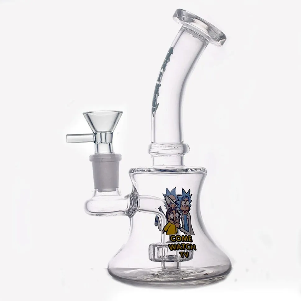 6 8 Inch Thick Glass Beaker Base Ice Bong Color Mouthpiece Hookahs Dab ...