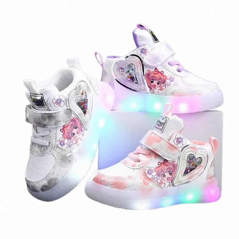 Kids LED Light Up Sneakers Anime Sports Board Toddler Girl Shoess For ...