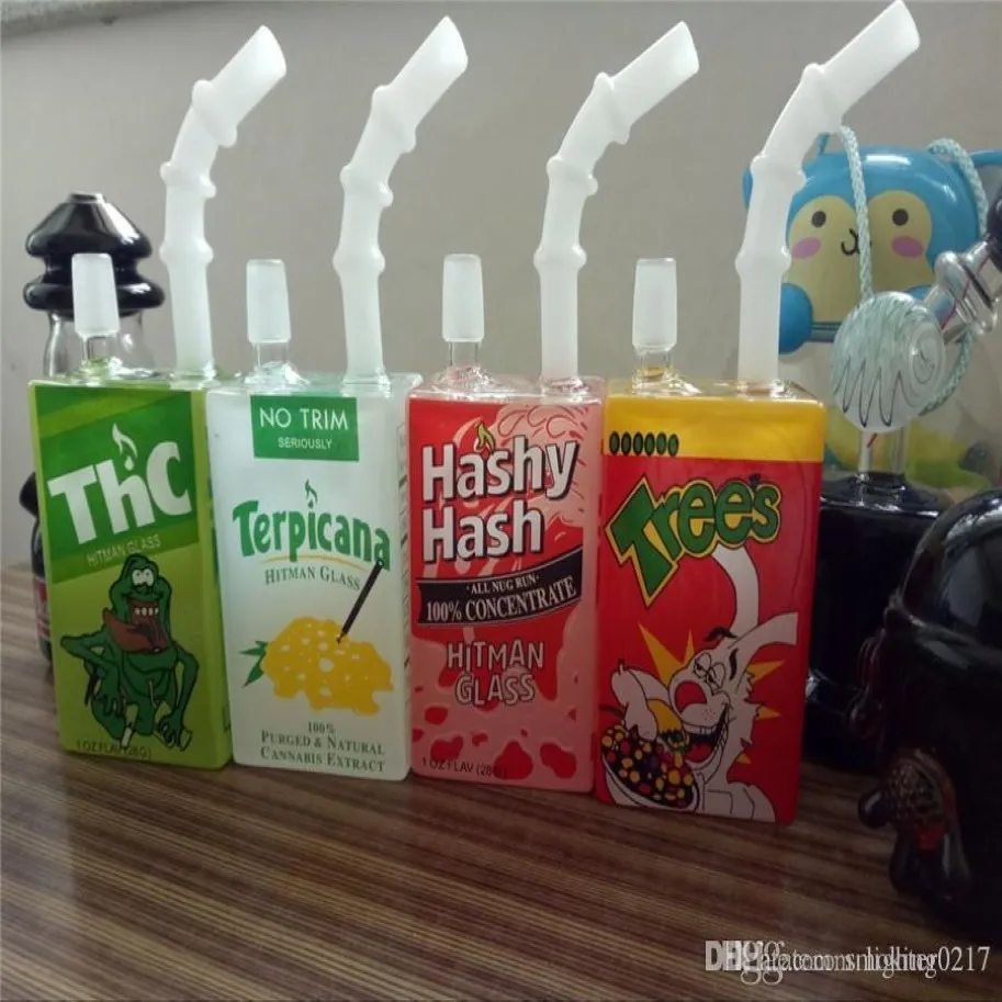 Mini Glass Bongs Dab Oil Rigs Liquid Sci Smoking Water Bong Juice Box ...