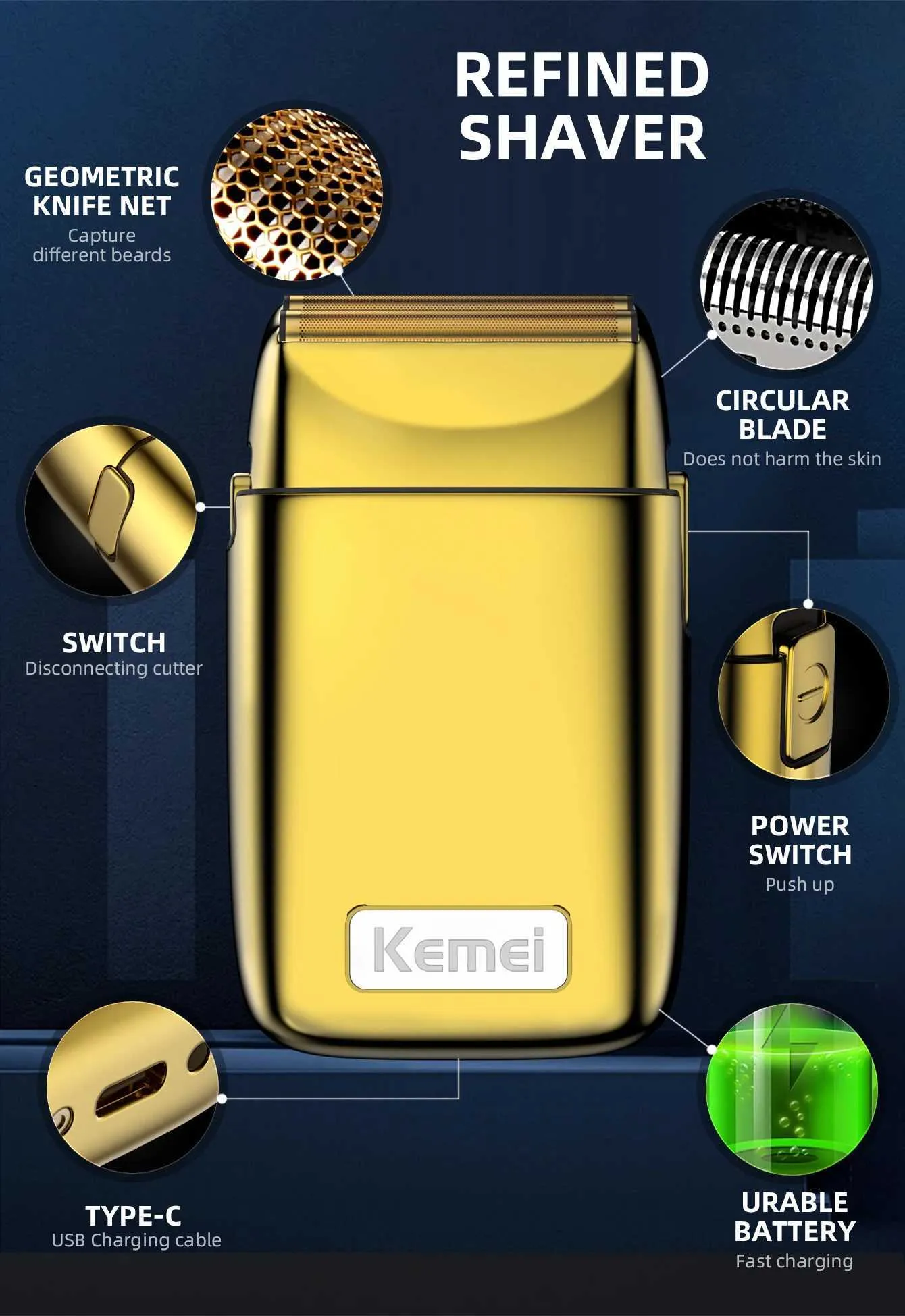 Premium Rechargeable Electric Shaver - Portable Beard Trimmer for Men ...