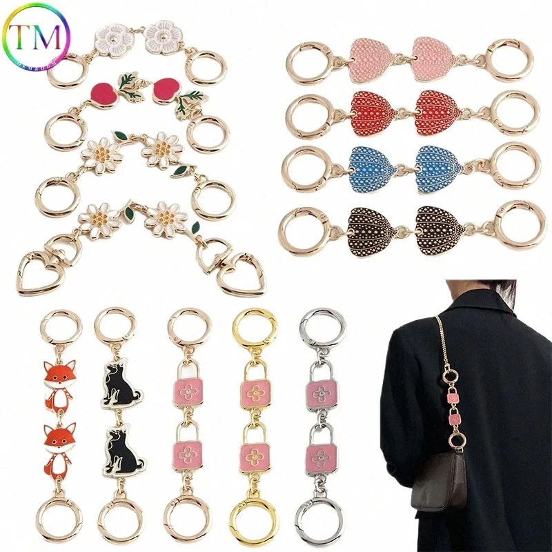 Stylish Purse Extender Chain Set: Pumpkin & Lock Charm, Bag Strap ...