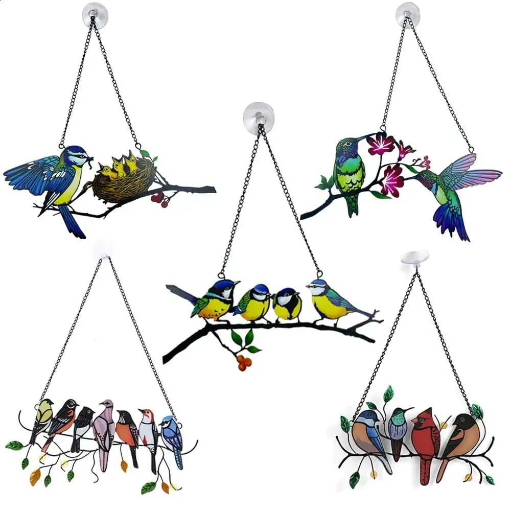 ful Iron Wind Chimes - Metal Birds Decor - Hanging Ornaments for ...