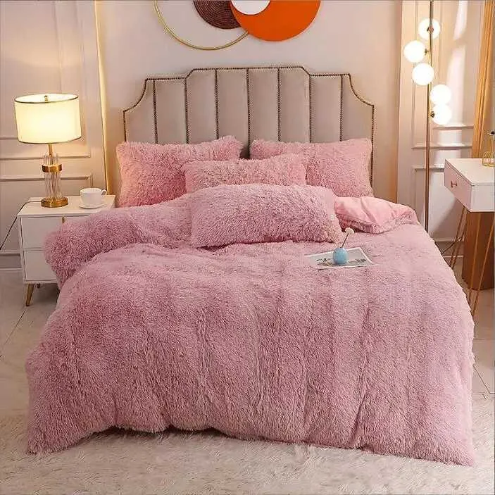 Plush Velvet Bed Sheets Set Mink Velvet, Crystal Velvet & Flannel Duvet ...