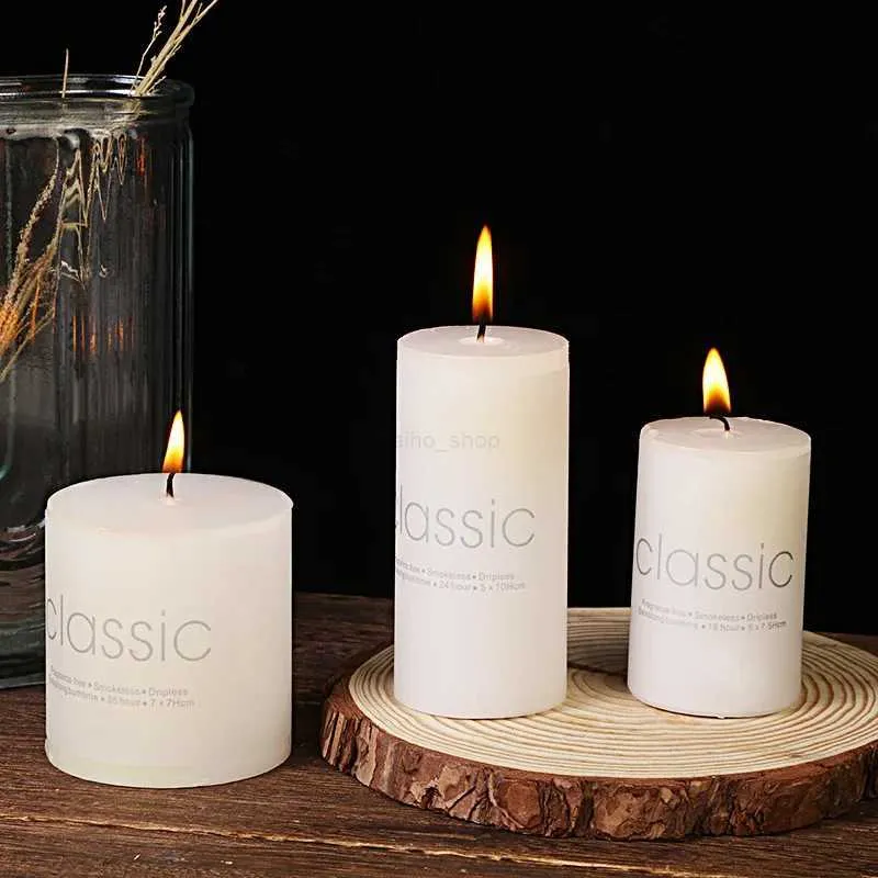 Romantic Elfenbein European Cylinder Candles for Wedding Party Decor ...