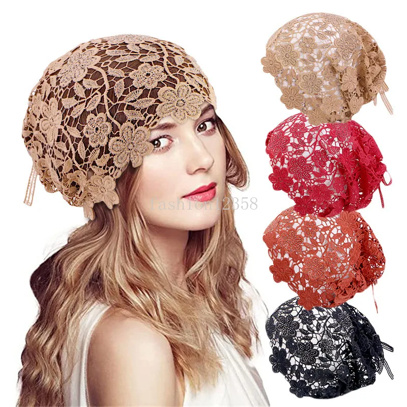 Lace Turban Cap for Women with Embroidery and Fringe, Casual Summer ...