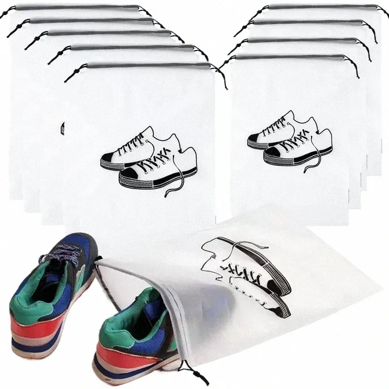 DHgate.com:5 Pack Clear Frosted Travel Shoe Bags - Portable Waterproof ...
