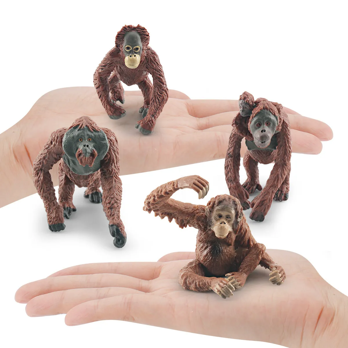 Interactive Toy Rabbit: Realistic Primate Family Figurine Set Detailed ...
