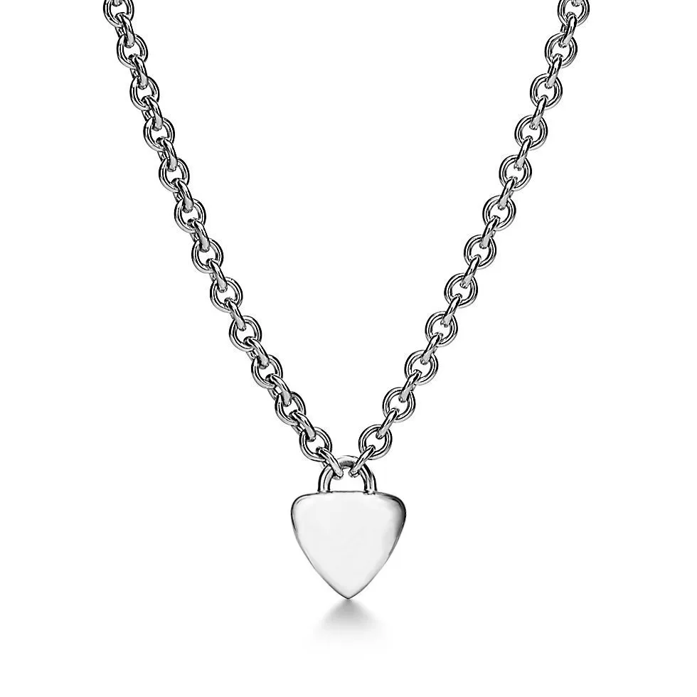 Designer Heart Pendant Necklace for Women and Men 925 Sterling Silver Jewelry Rose Gold Plated Stainless Steel with Gift Box